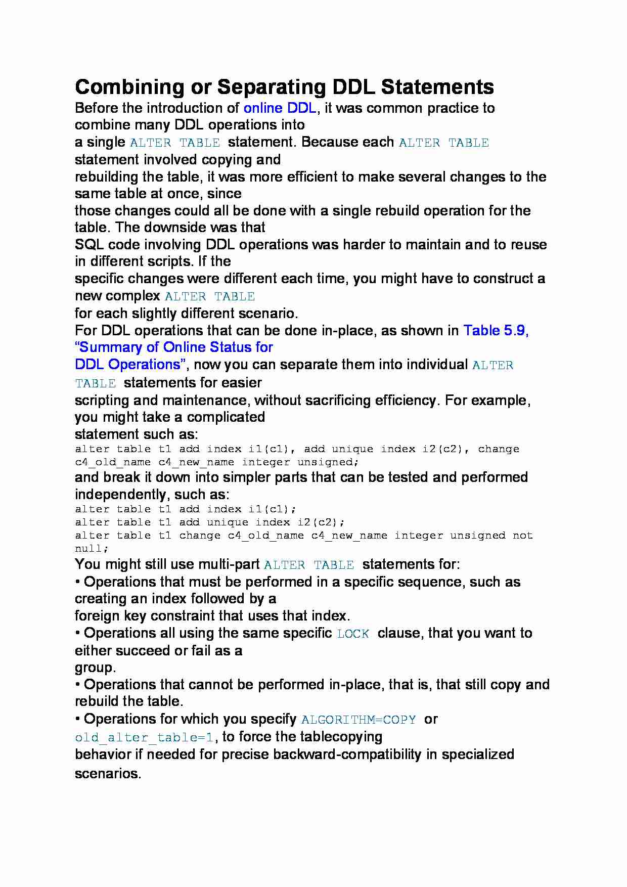 Combining or Separating DDL Statements - Notatek.pl